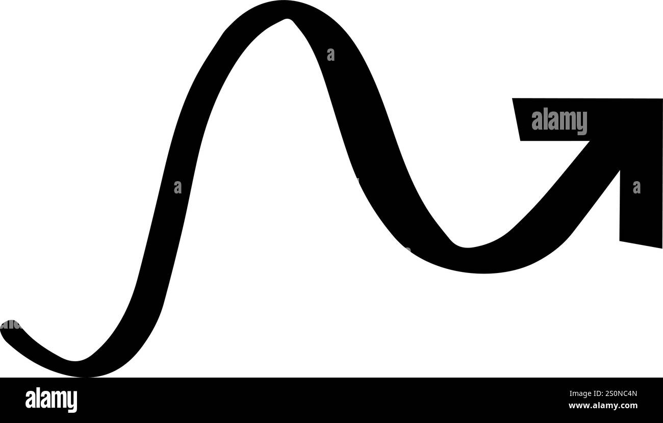 Graph trend line rising Black and White Stock Photos & Images - Alamy