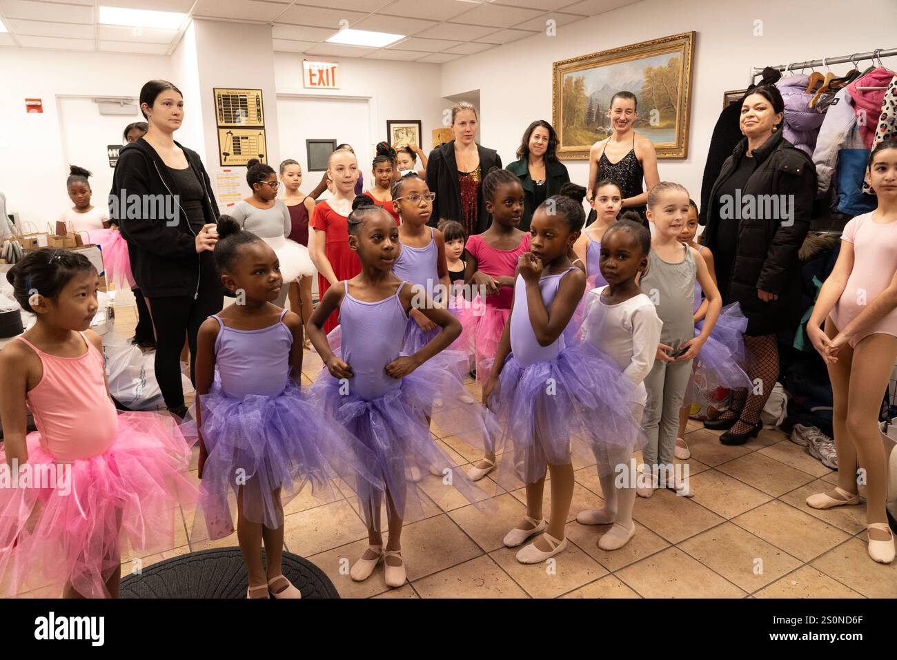 Members of the Cynthia King Dance School back stage getting ready for ...
