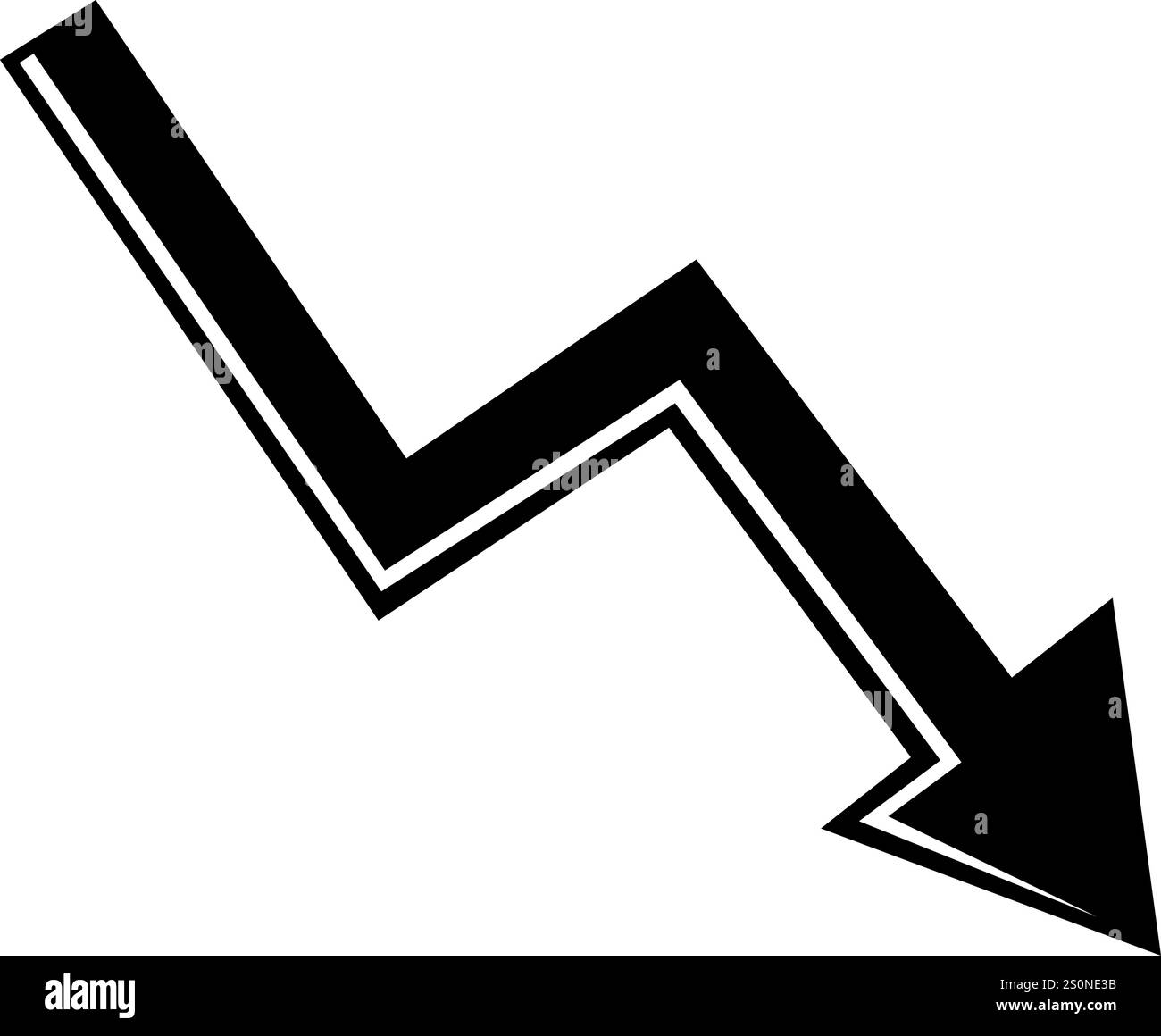 vector illustration black and white icon down arrow trend concept Stock ...