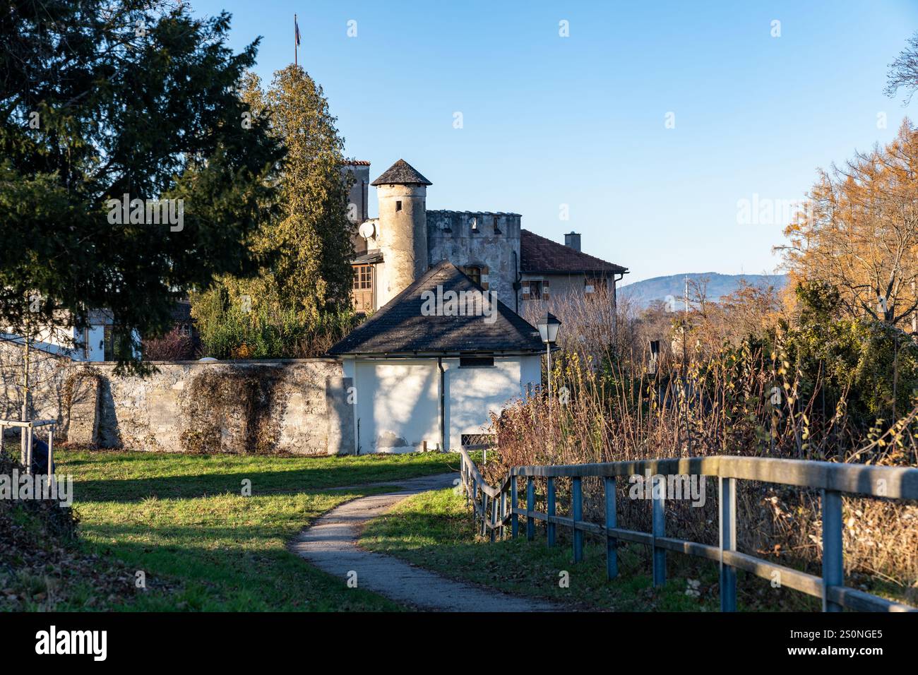 Buildings and castles in the fields around the Hohensalzburg fortress ...