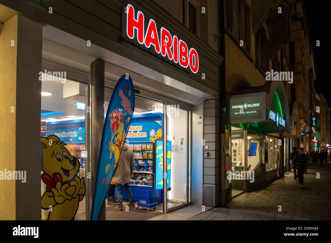 Munich, Germany - December 2, 2024: Outside the Haribo store. Haribo is ...