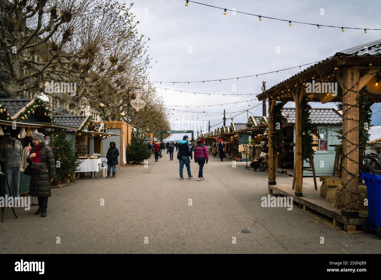 Geneva, Switzerland - December 10, 2024: Noel Au Quai Christmas market ...