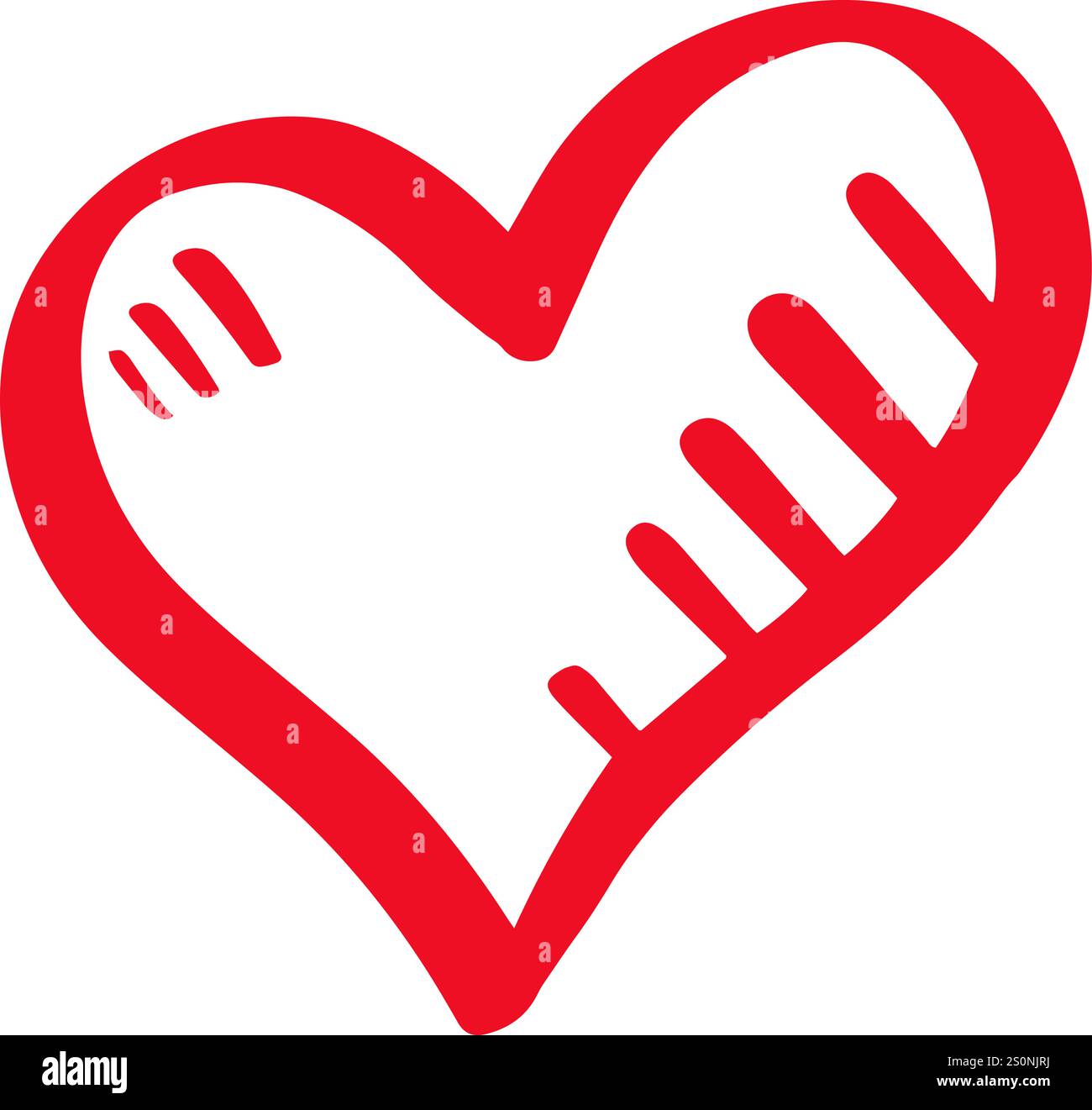 Expressing warmth and affection, a simple red heart shape features hand ...