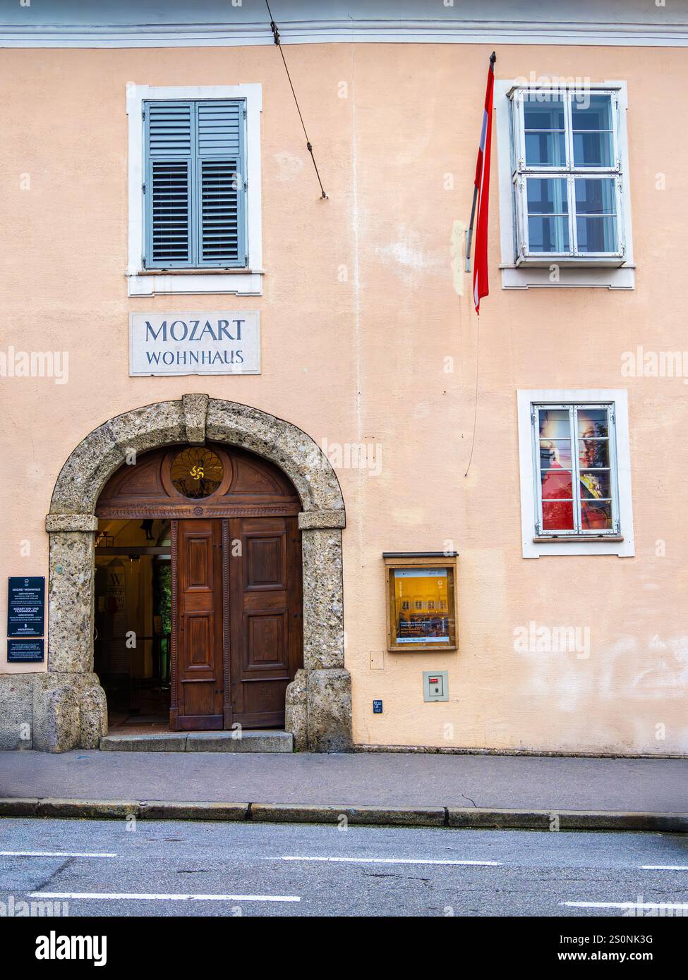 Salzburg, Austria - October 24, 2024: Mozart Wohnhaus, is a historical building located in ...