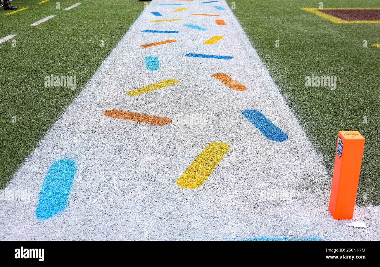 Orlando, FL, USA. 28th Dec, 2024. Sprinkles don the sidelines for the ...