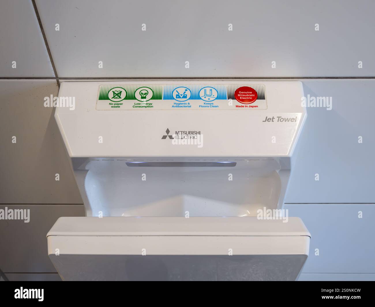 Schonau, Germany - October 23, 2024: A modern hand dryer from ...