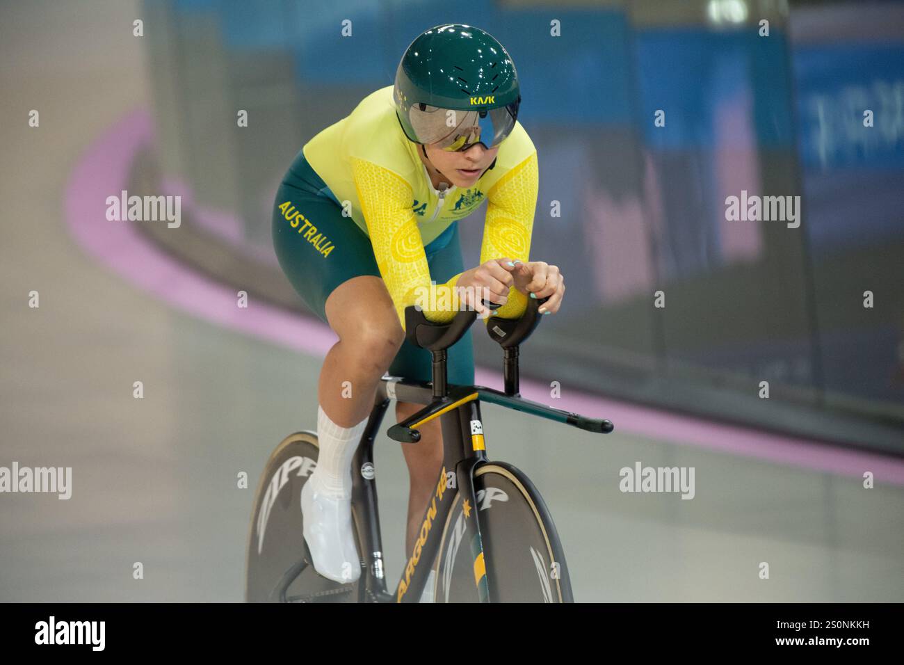 Meg Lemon of Team Australia in the women's C$ 3 km individual pursuit ...