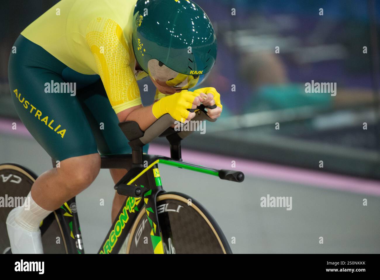Emily Petricola of Australia riding to a gold medal in the women's C4 ...