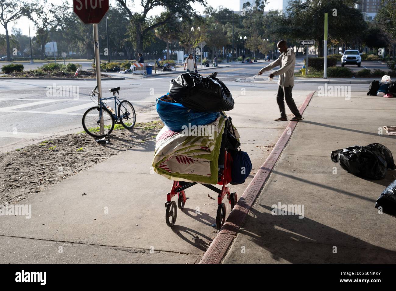 Tampa, Florida, USA. 28th Dec, 2024. A homeless man with mental health ...