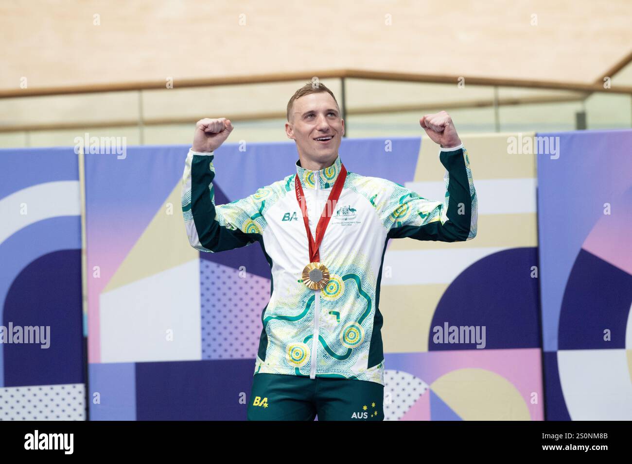 Korey Boddington of Australia celebrates his gold medal in the men's C ...