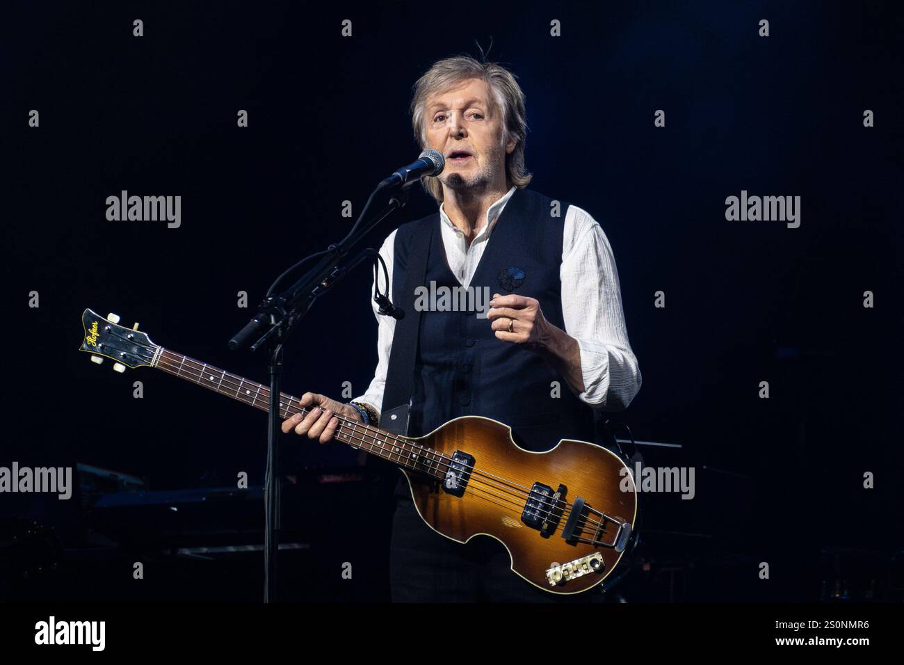 Paul McCartney performing live in London in December 2024 Stock Photo ...