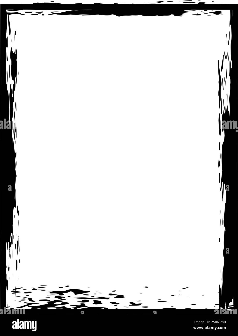 Black painted border framing a white background, providing a stark ...