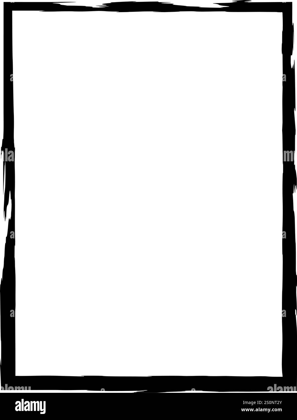 Hand drawn black grunge border creates a striking frame on a clean ...