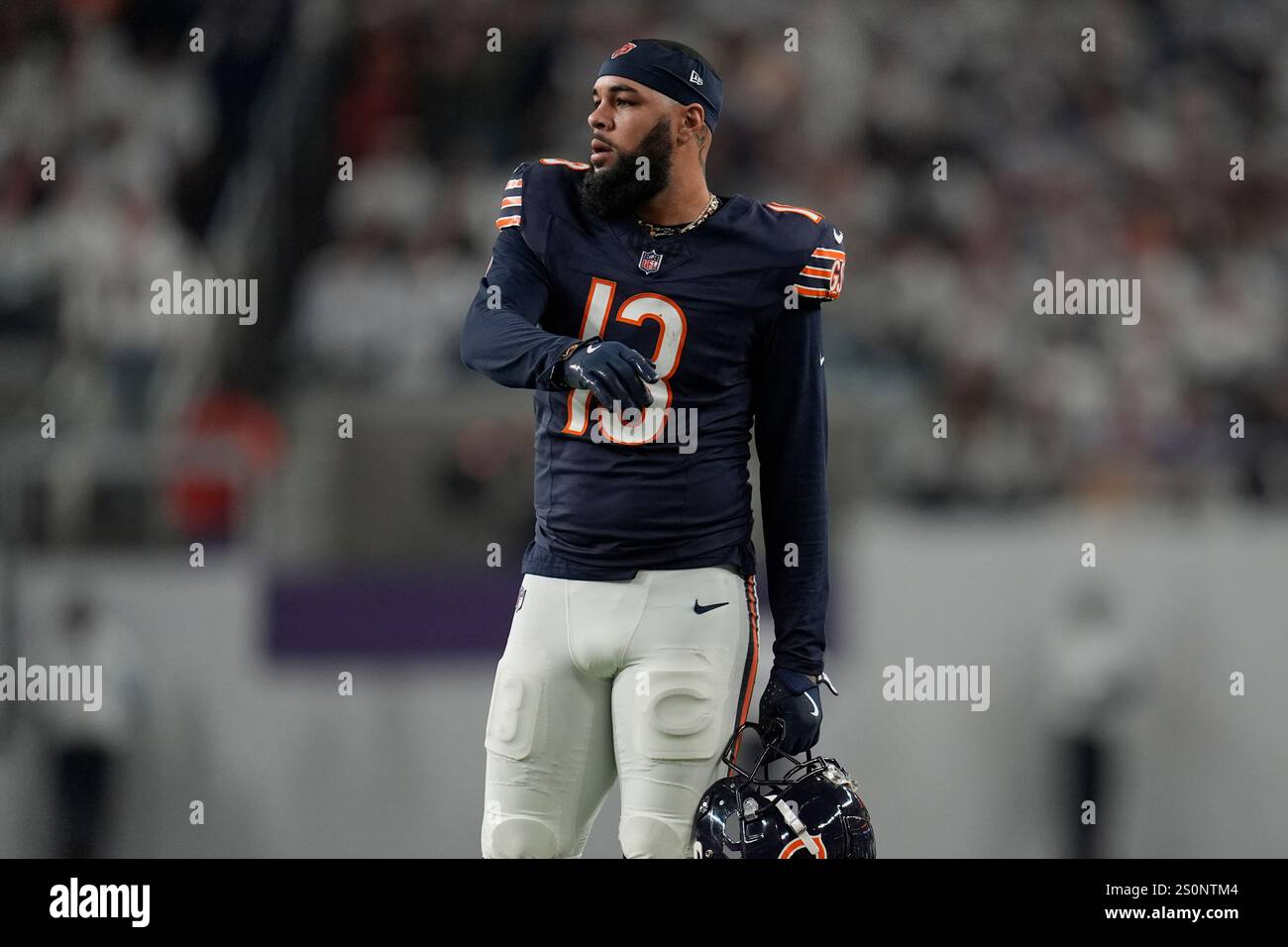 Chicago Bears wide receiver Keenan Allen (13) stands on the field ...