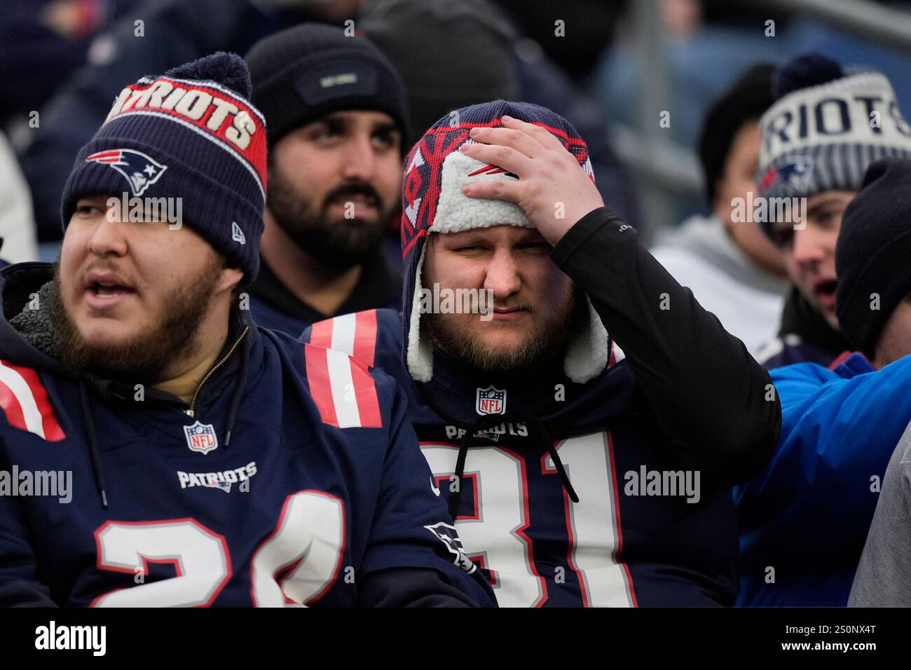 New England Patriots fans watch play against the Los Angeles Chargers ...