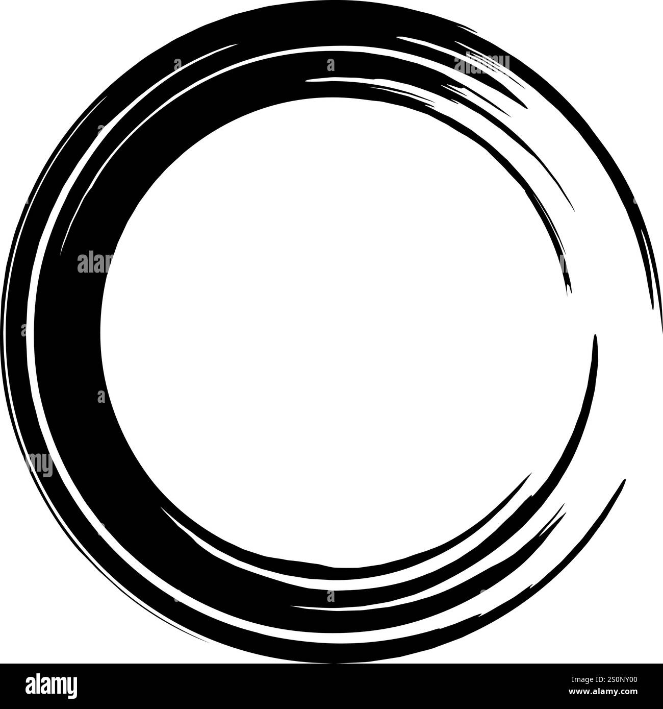 Hand drawn black grunge circle forming a frame with copy space, ideal ...