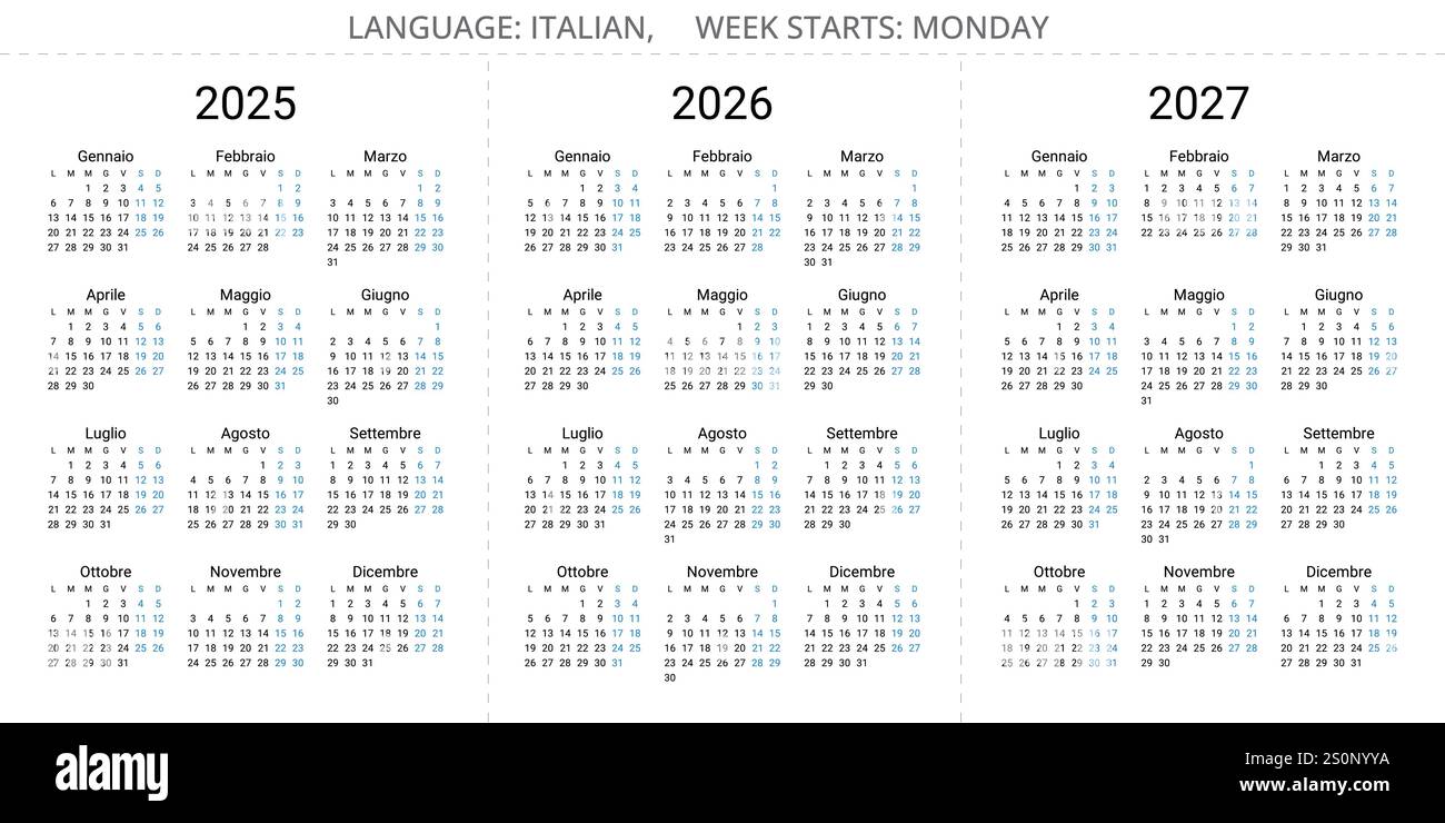 Calendario 2027 Cut Out Stock Images & Pictures - Alamy