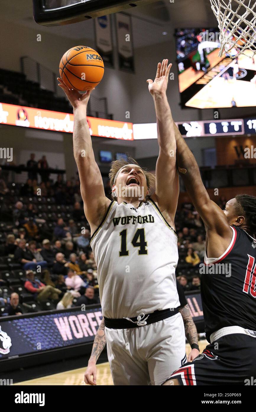 SPARTANBURG, SC - DECEMBER 28: Wofford Terriers center Kyler Filewich ...