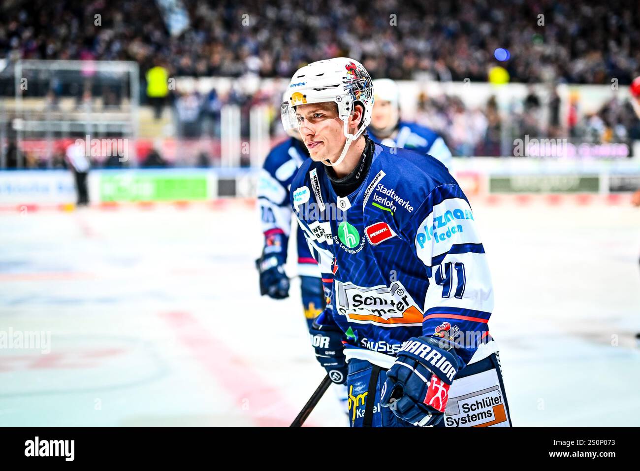Jubel, Freude bei Brayden Burke (Iserlohn Roosters, #41), GER, Iserlohn ...