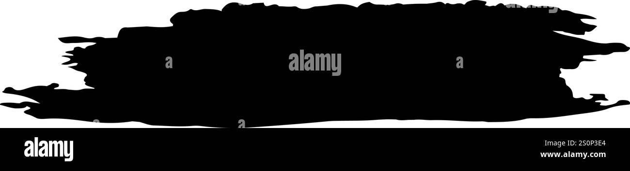 Wide black brush stroke creating a textured banner effect, perfect for ...