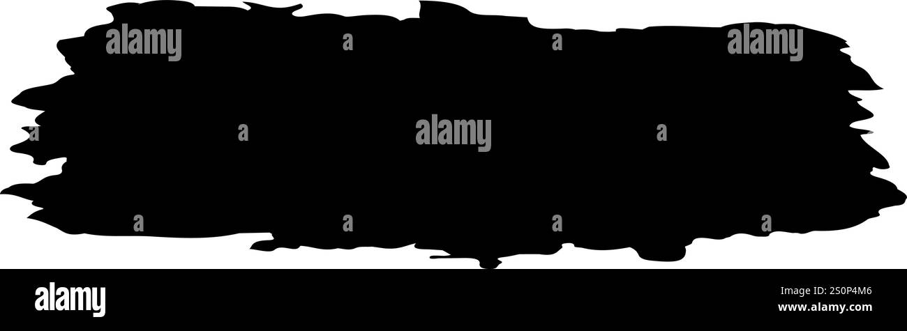 Wide black brush stroke creating a textured banner shape, ideal for ...