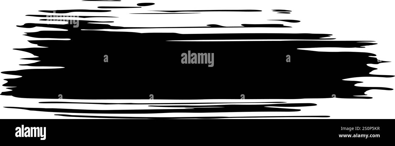 Wide black brush stroke with a textured, uneven edge creates a dynamic ...