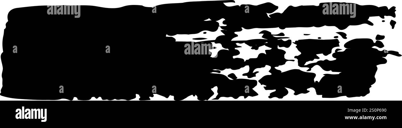 Wide black brush stroke with a textured, artistic design creates a ...