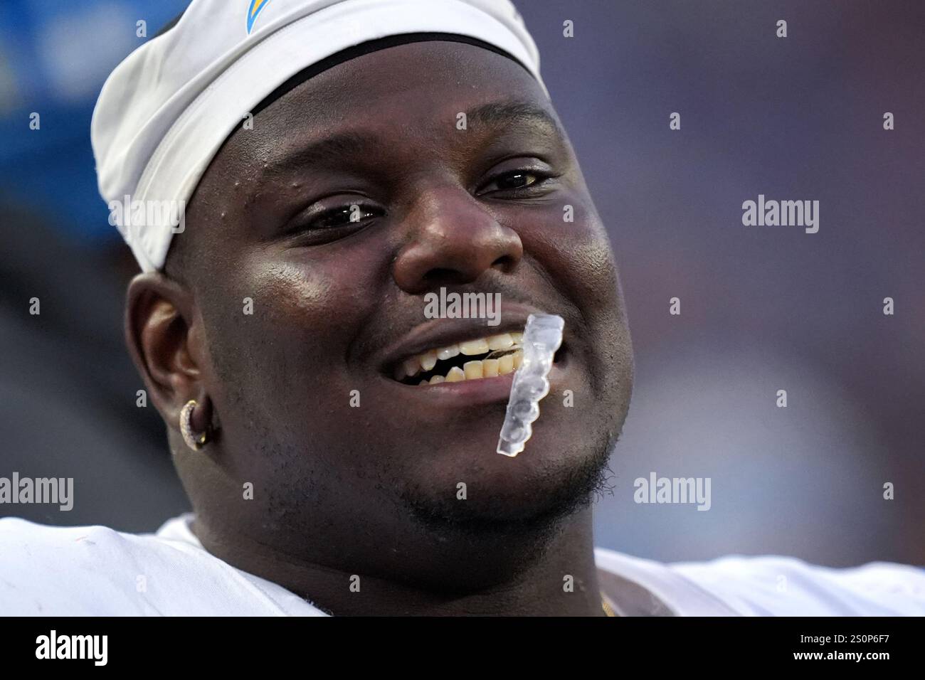 Los Angeles Chargers defensive tackle Poona Ford (95) during the second ...