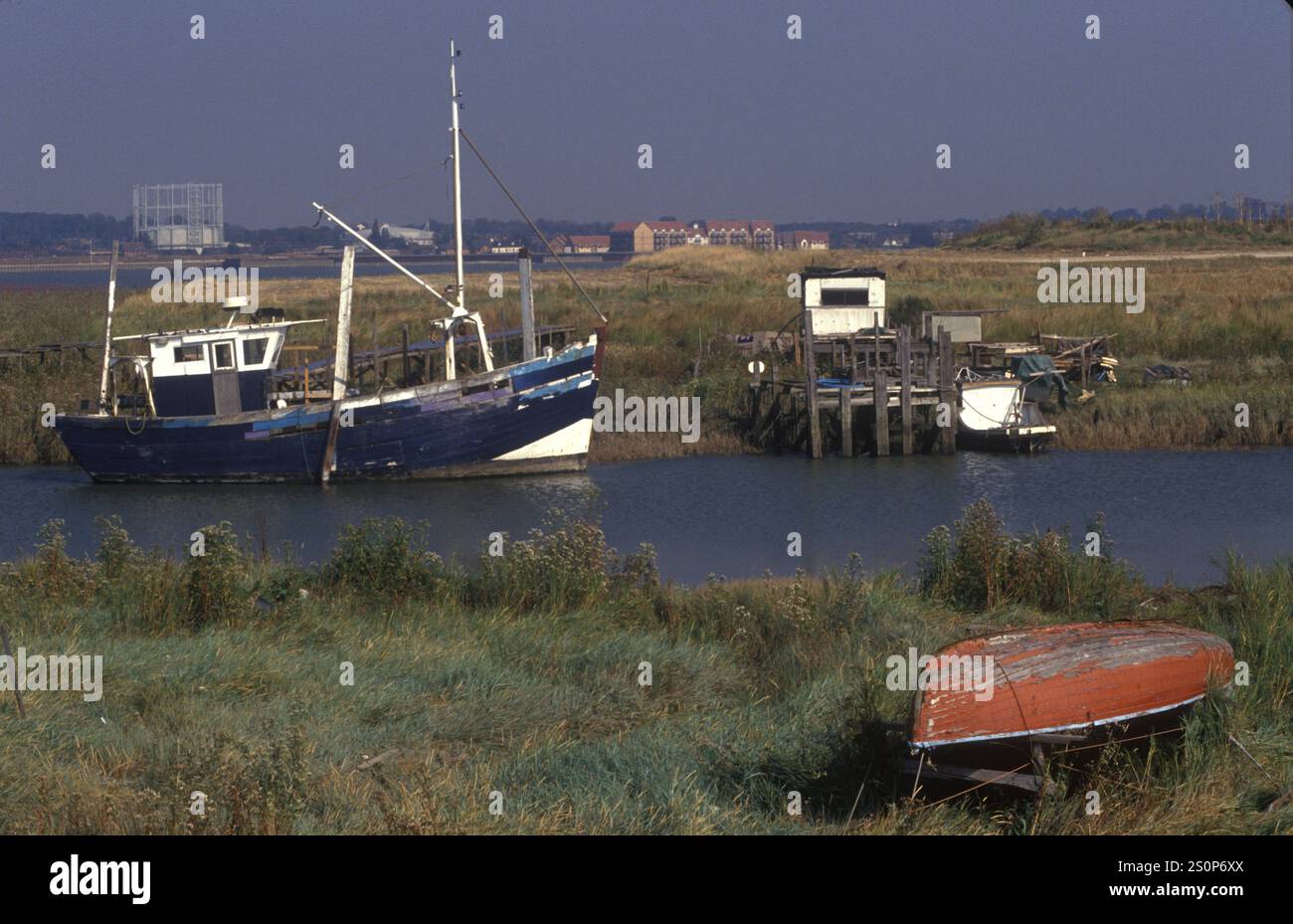 Swanscombe Marshes, North Kent Broadness Creek. The Thames estuary ...