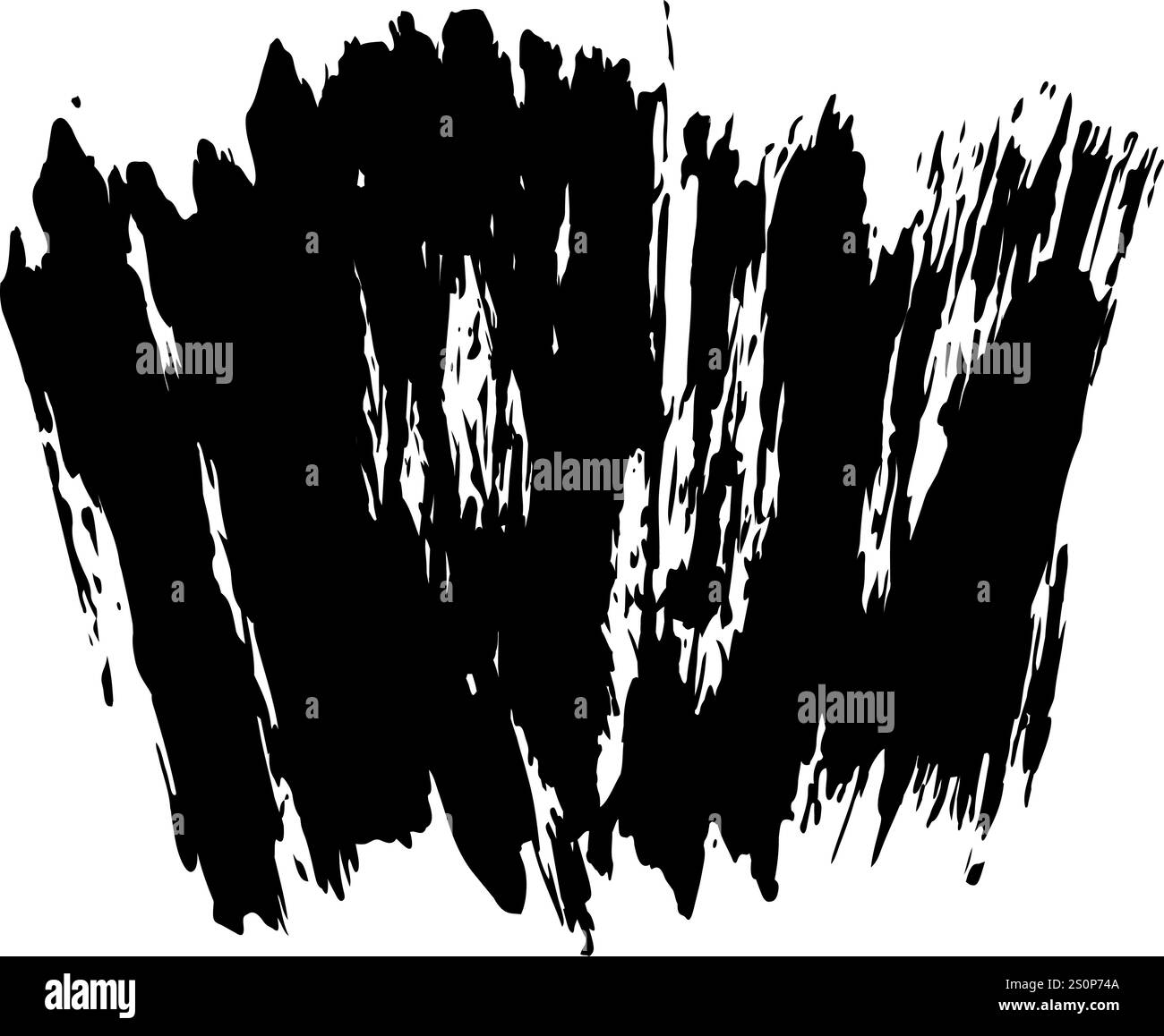 Wide black brush stroke creating a textured, artistic, and dynamic ...