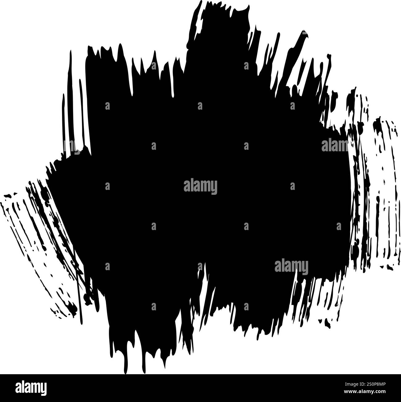 Large black brush stroke creating a textured backdrop, offering ample ...