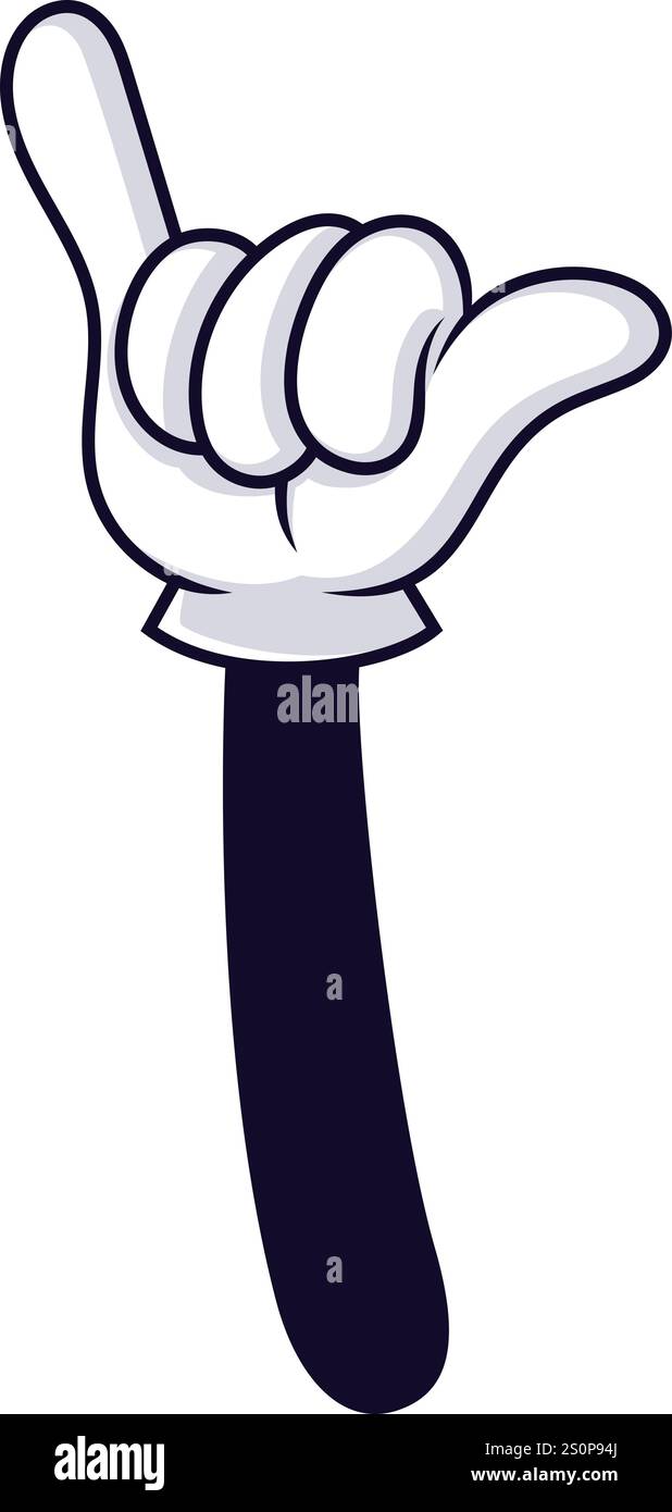 Cartoon hand gesturing with thumb and little finger extended ...