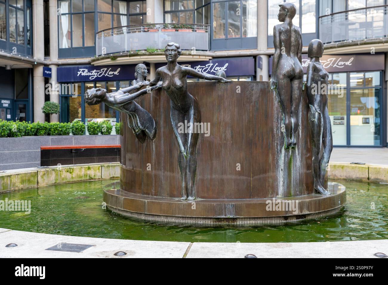 London, UK - March 22, 2024 : Waterfall fountain by Antony Donaldson ...