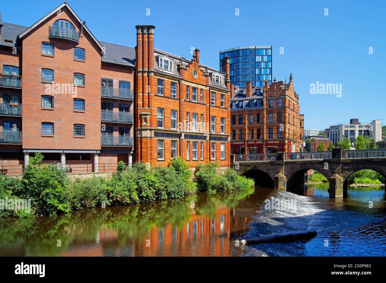 UK, South Yorkshire, Sheffield, River Don, Looking East towards Lady's ...