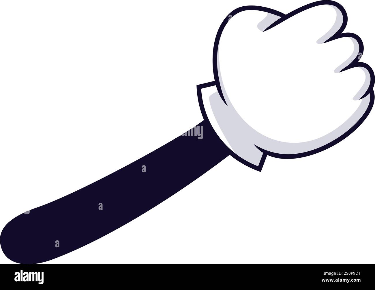 Cartoon hand with clenched fist and dark sleeve making a gesture, ideal ...