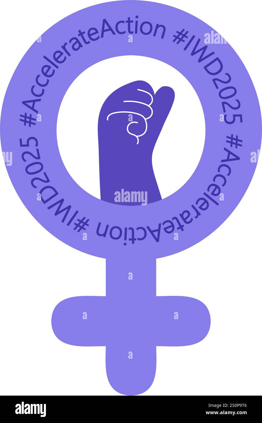 Accelerate action iwd 2025 female sign vector illustration Stock Vector ...