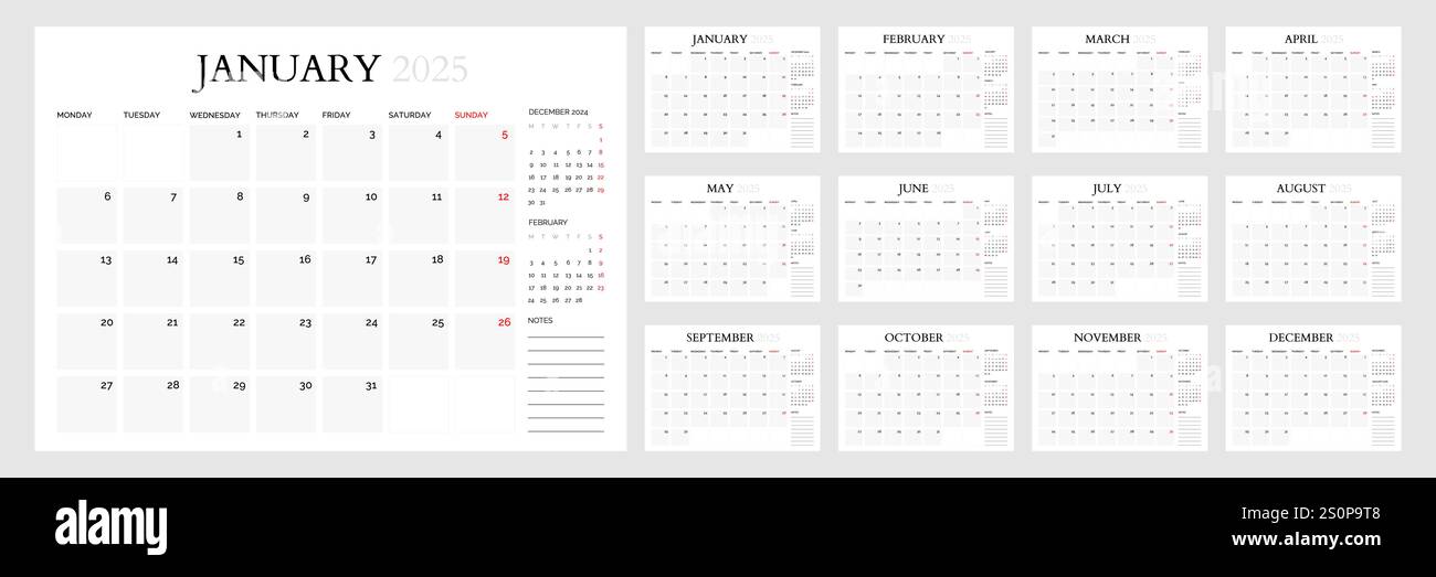 December 2025 calendar one hi-res stock photography and images - Alamy