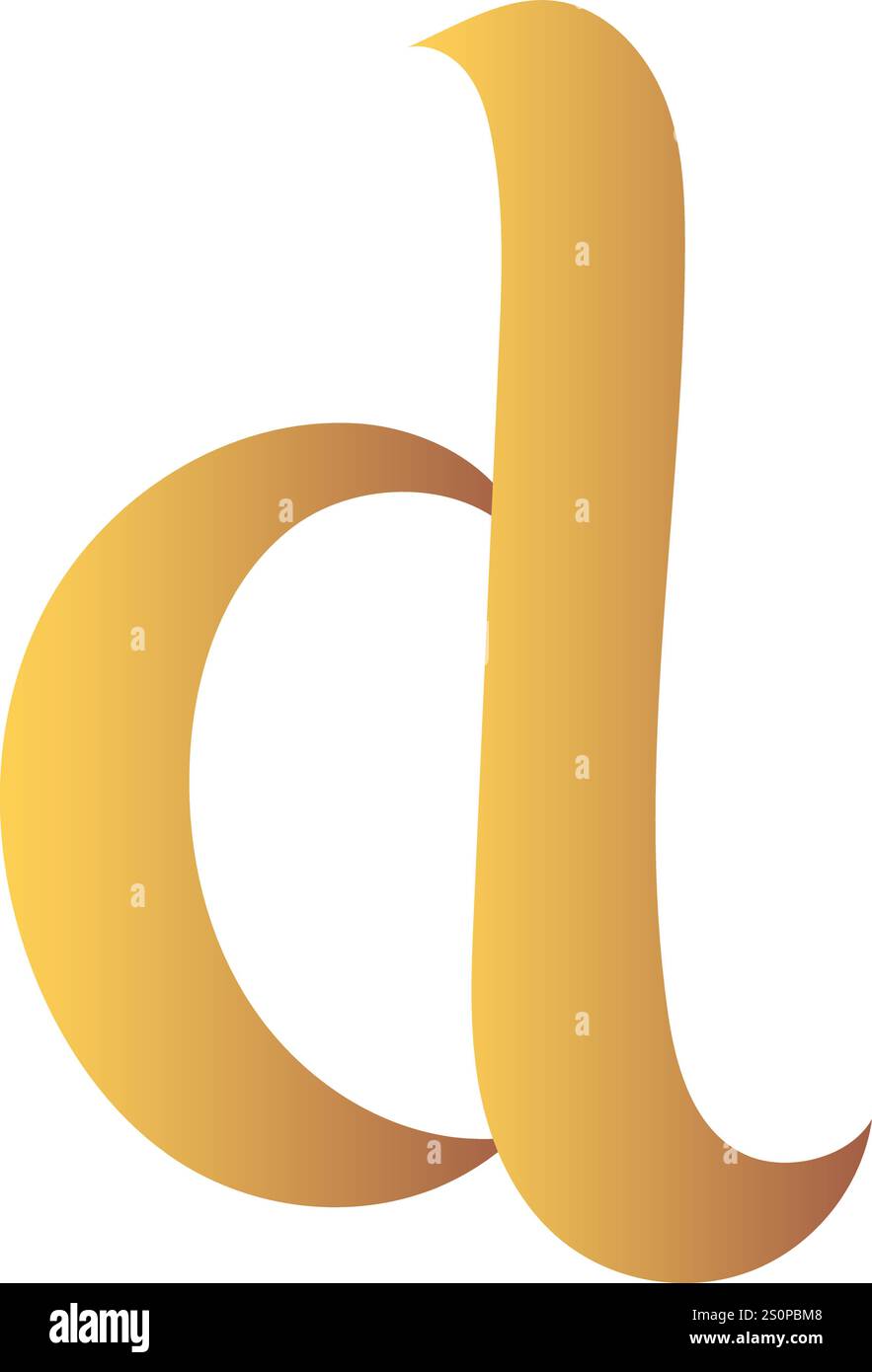D Letter Logo. Calligraphic style. Golden Stock Vector Image & Art - Alamy