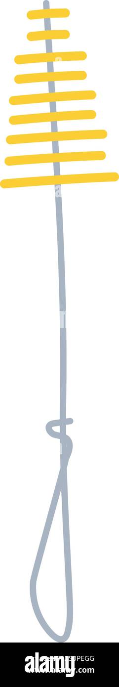 Yellow spiral pipe cleaner resting on a white background, featuring a ...