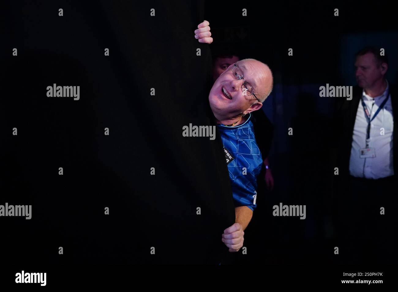 Ian White before his match against Luke Littler (not pictured) on day ...