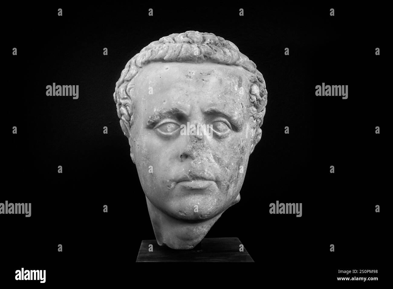 Ancient Marble Bust Sculpture with Minimalist Background in Black and ...