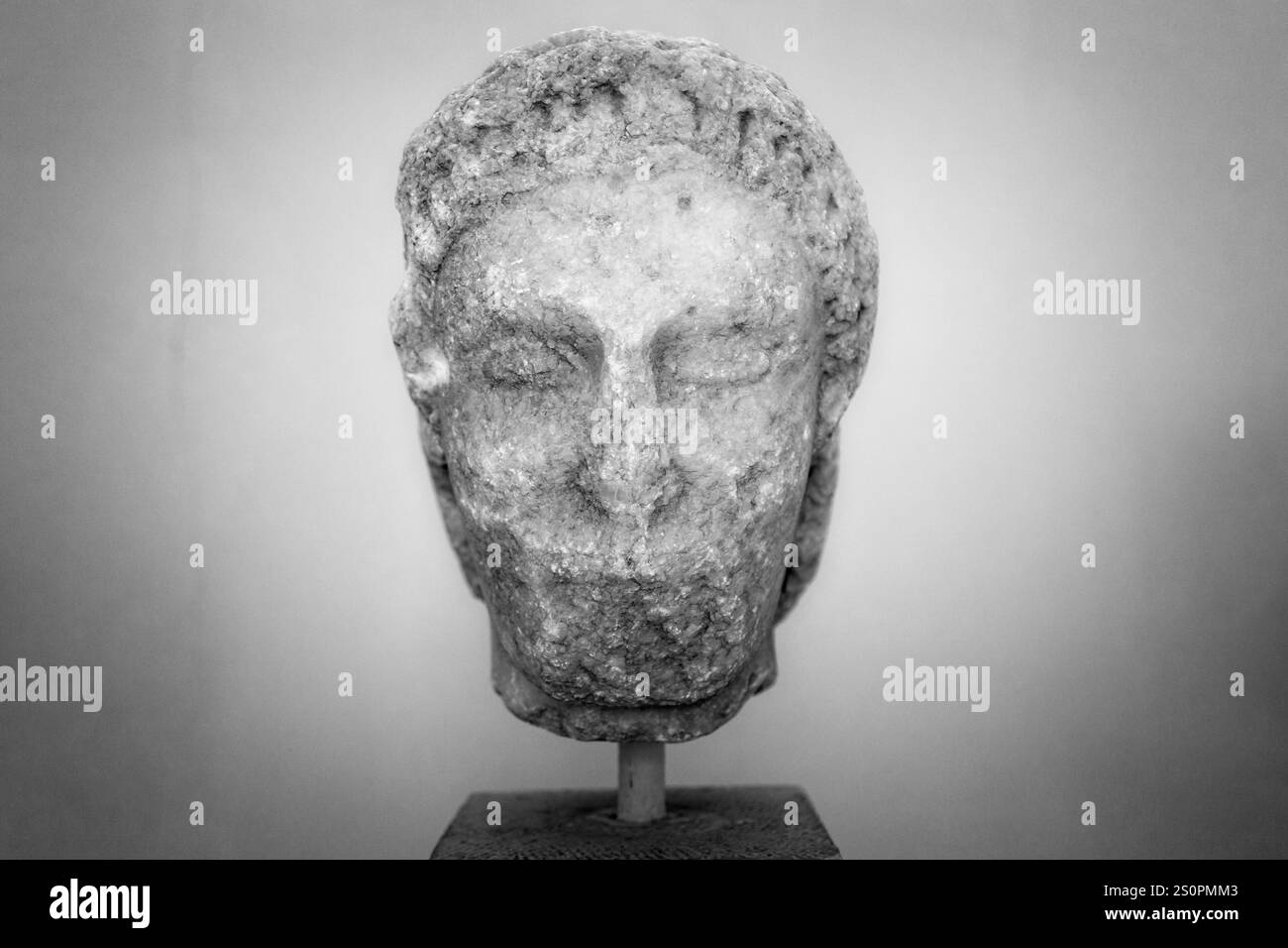 Ancient Marble Bust Sculpture with Minimalist Background in Black and ...