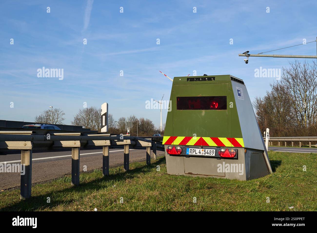 Rhineland-Palatinate, Germany - December 27, 2024: A mobile speed ...