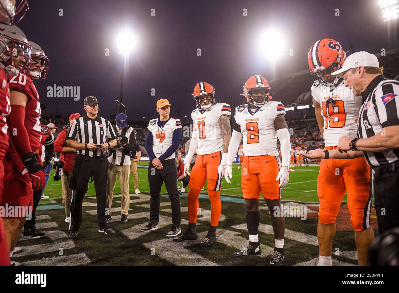 San Diego, United States. 27th Dec, 2024. Syracuse Orange captains wide ...