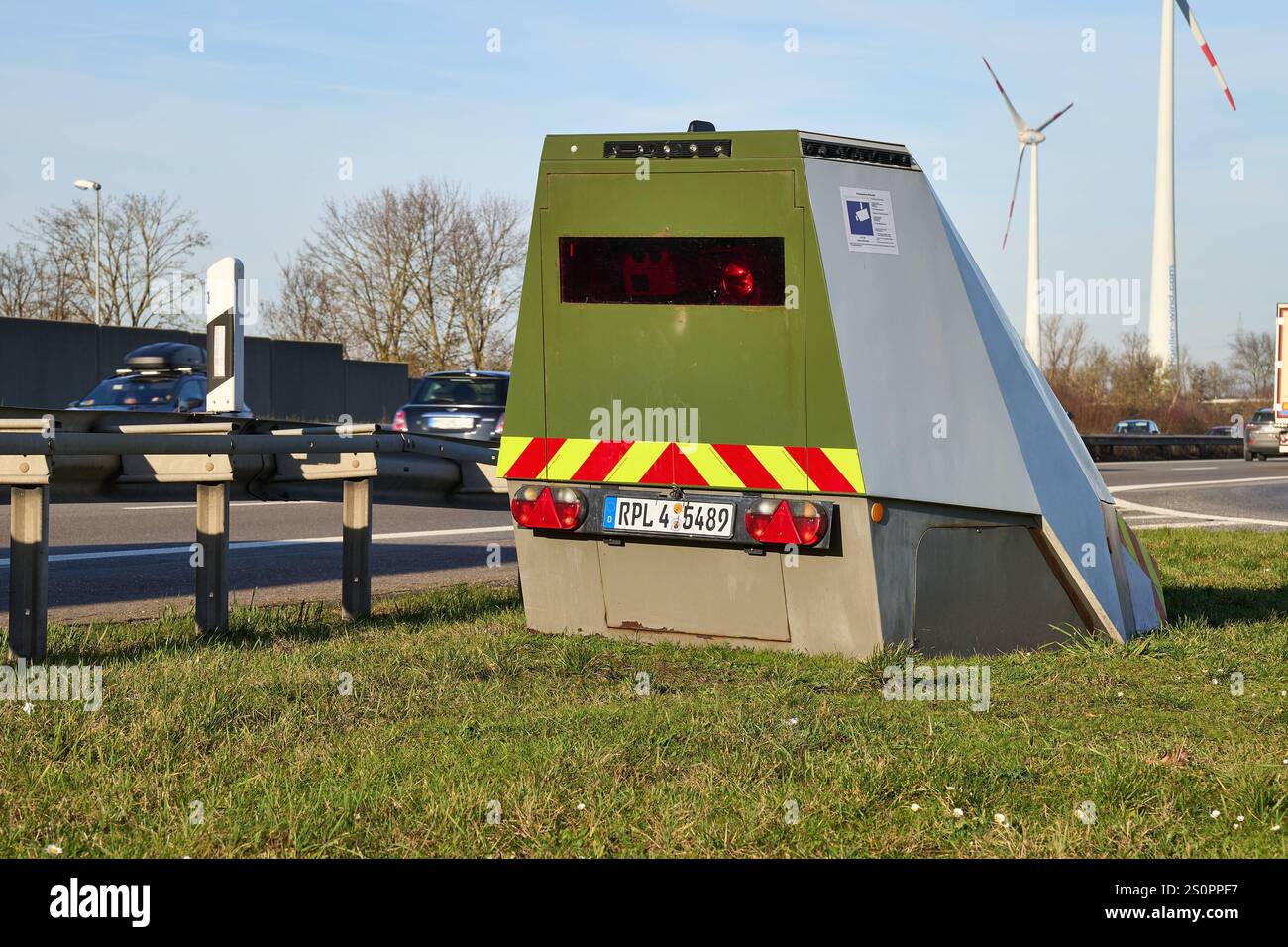 Rhineland-Palatinate, Germany - December 27, 2024: A mobile speed ...