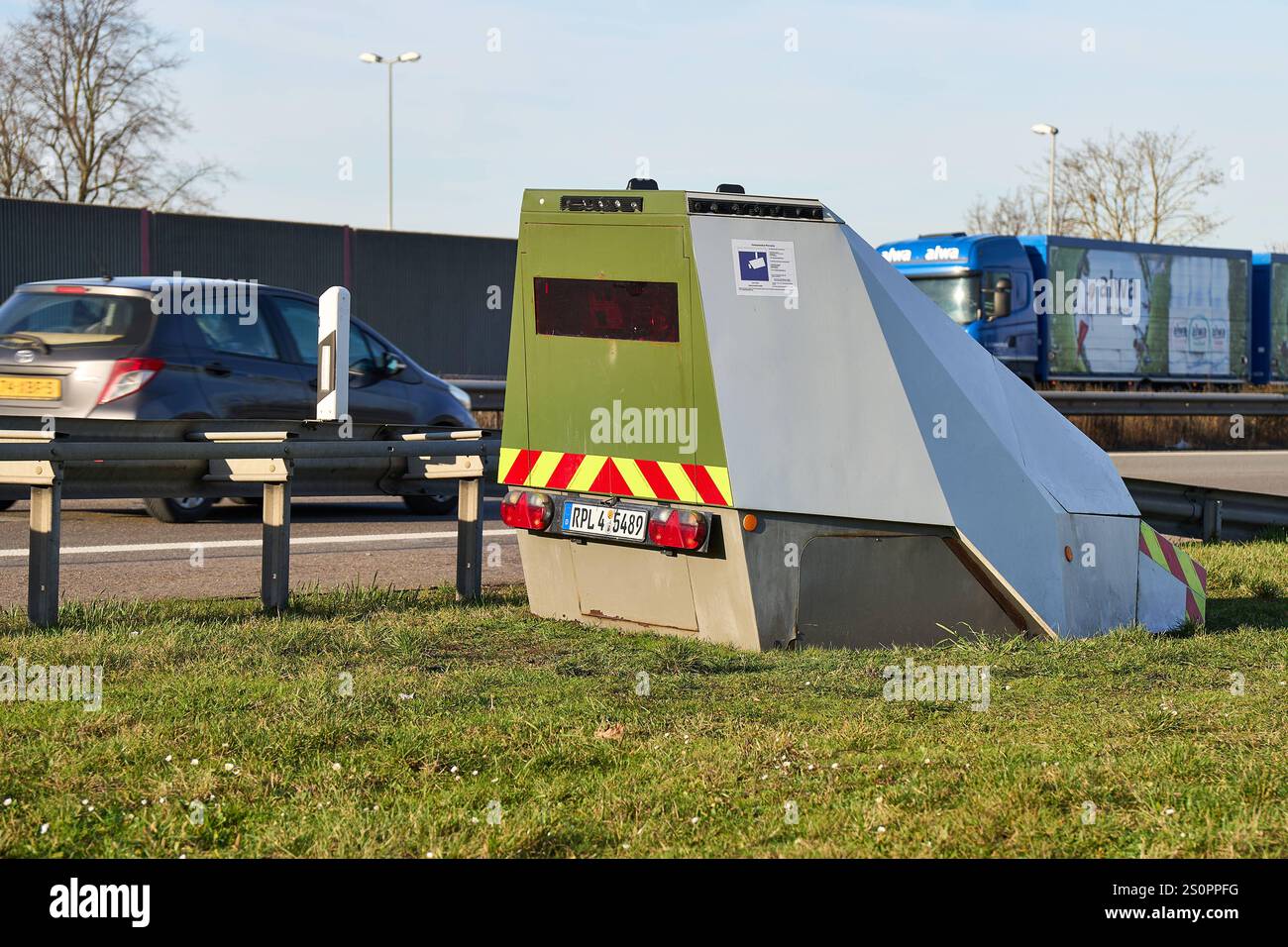 Rhineland-Palatinate, Germany - December 27, 2024: A mobile speed ...