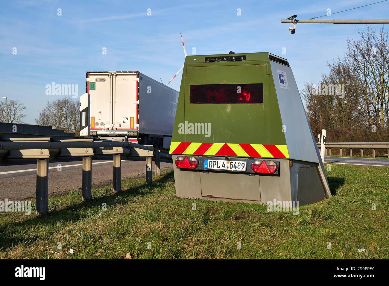 Rhineland-Palatinate, Germany - December 27, 2024: A mobile speed ...