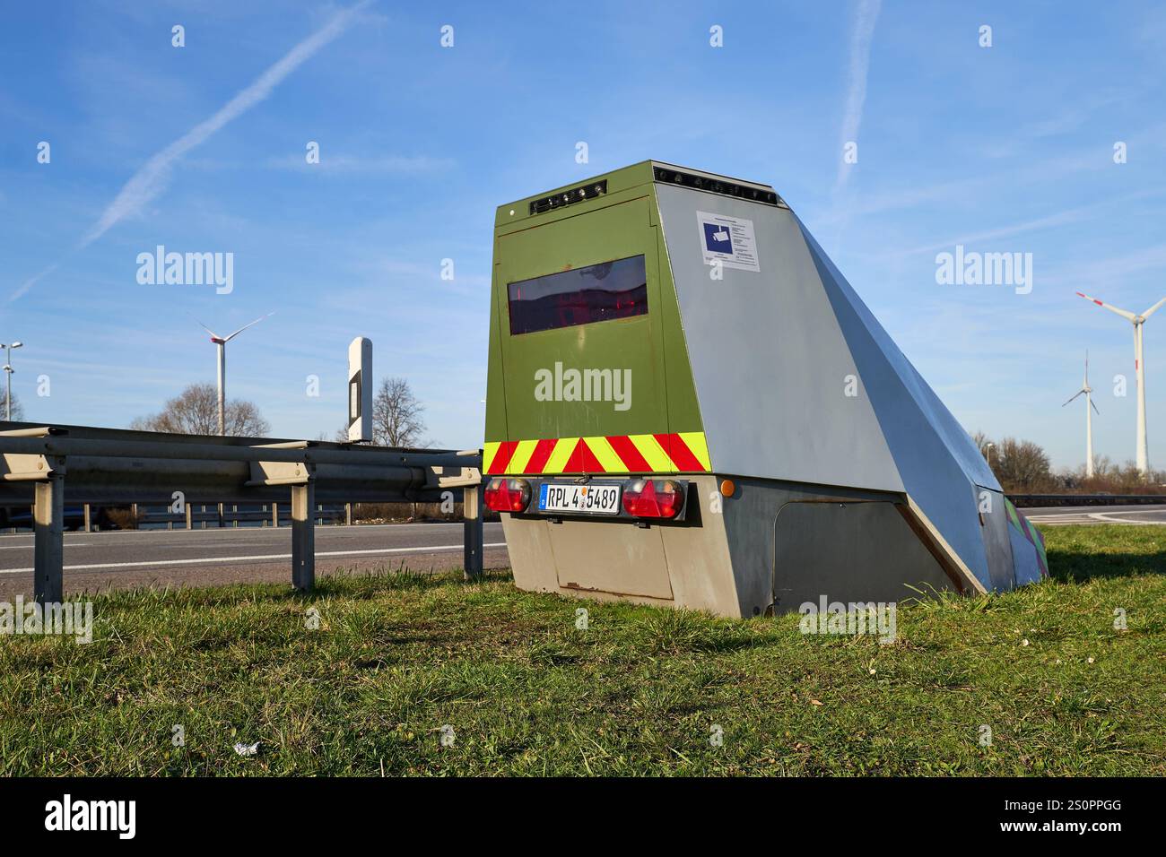 Rhineland-Palatinate, Germany - December 27, 2024: A mobile speed ...
