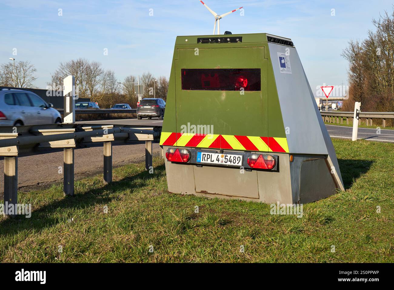 Rhineland-Palatinate, Germany - December 27, 2024: A mobile speed ...