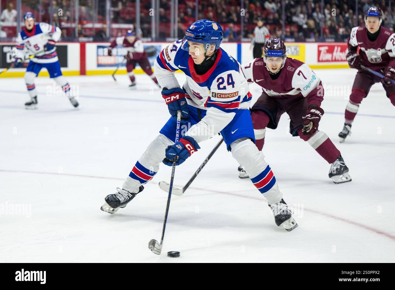 241228 Cole Hutson of USA during the 2025 IIHF World Junior ...